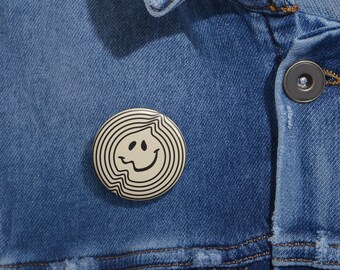 Smiley Face 90s Enamel Pin - Etsy