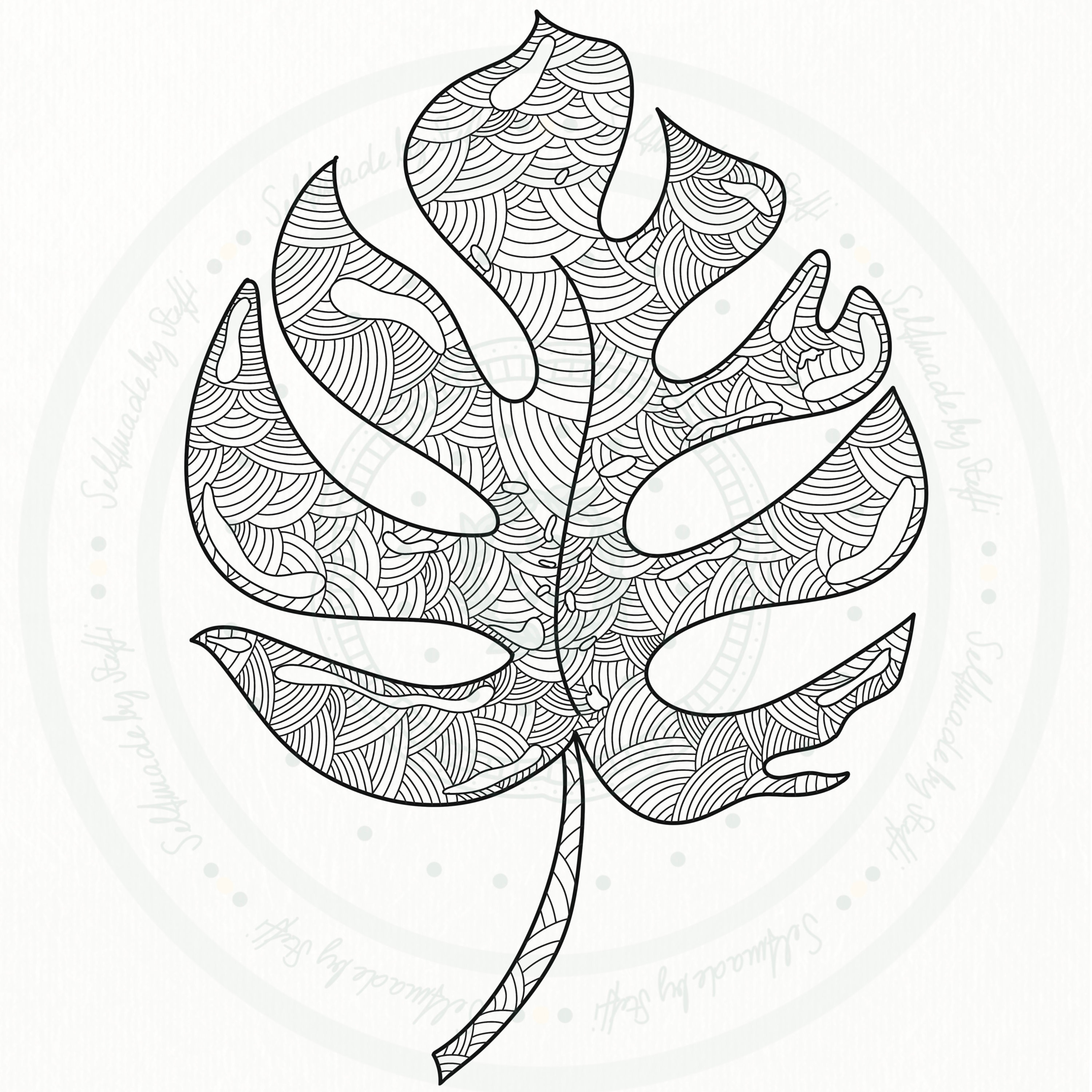 Monstera Coloring Page - Etsy