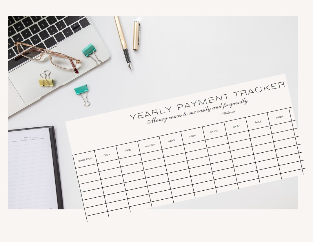 Yearly Payment Tracker (simple) - Etsy