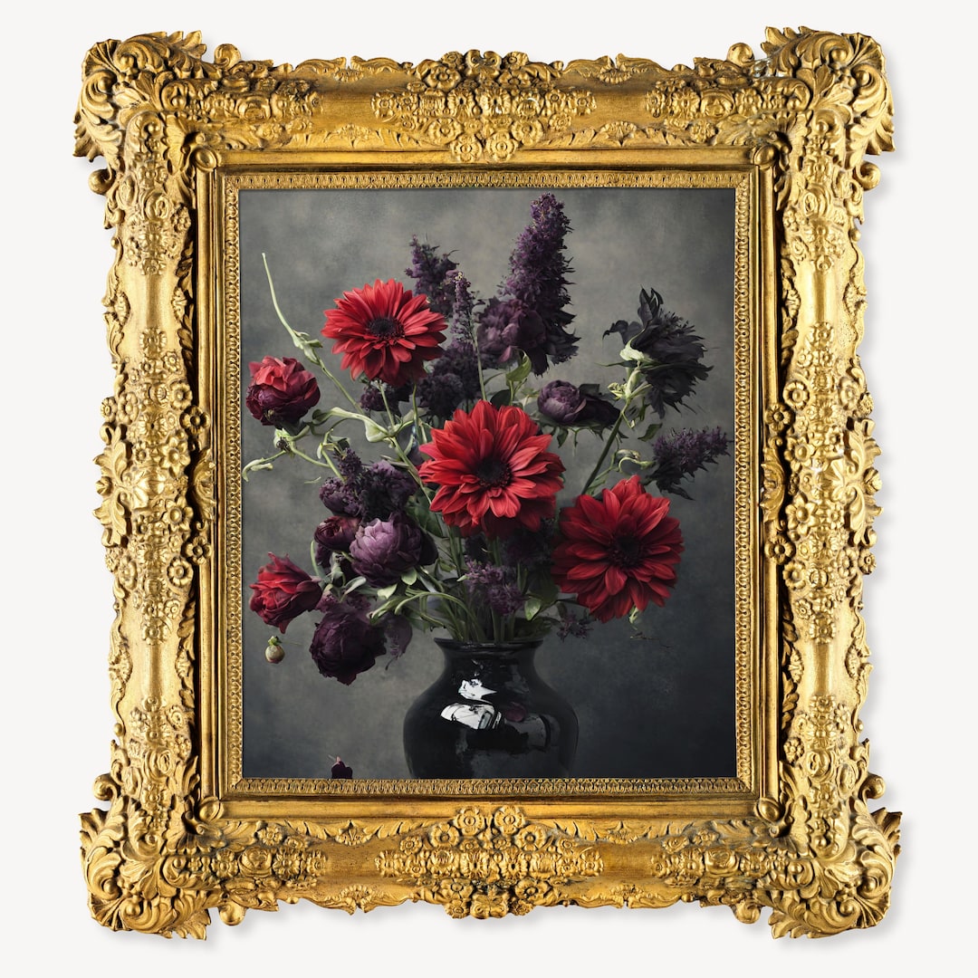 Gothic Flowers Art, Black Flowers Art, Gothic Flowers Instant Download ...