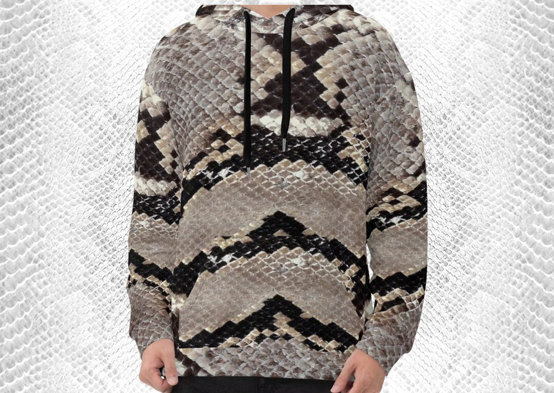 Snakeskin Design Hoodie, Snake Design Jumper, Snake Apparel, Snake ...