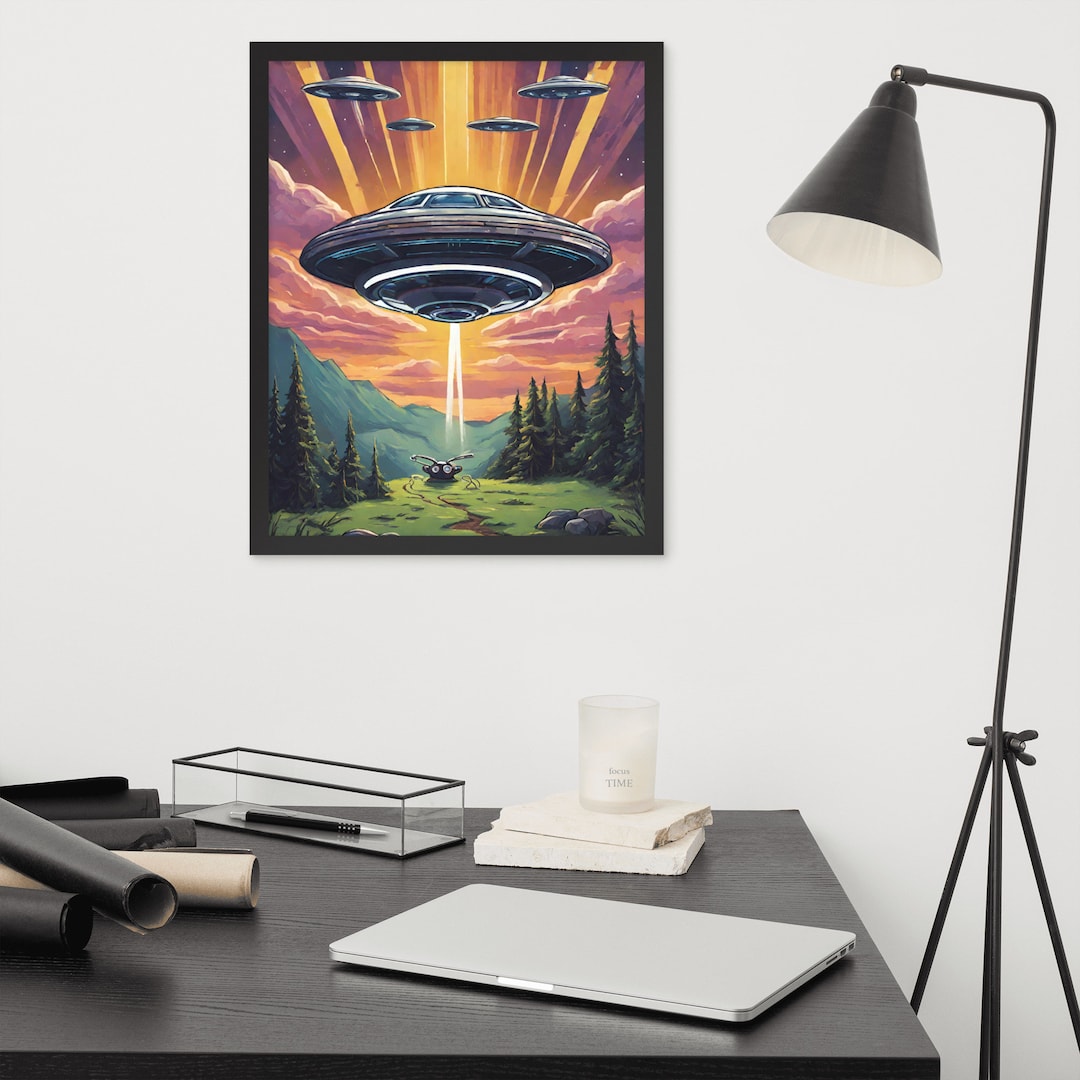 Ufo Art Print, Science Fiction Art, Sci-fi Lovers' Artwork, Ufo ...