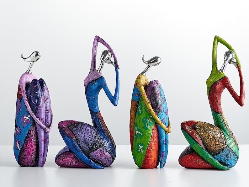 Creative Home Decoration Colorful Abstract Figure Sculpture Living Room ...