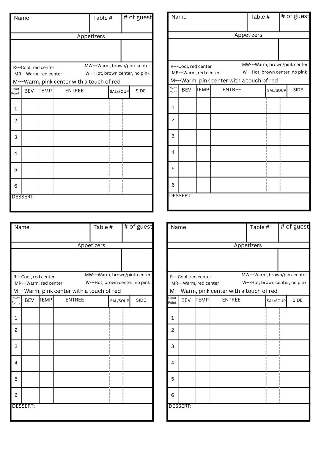 Server Order Form service Form - Etsy