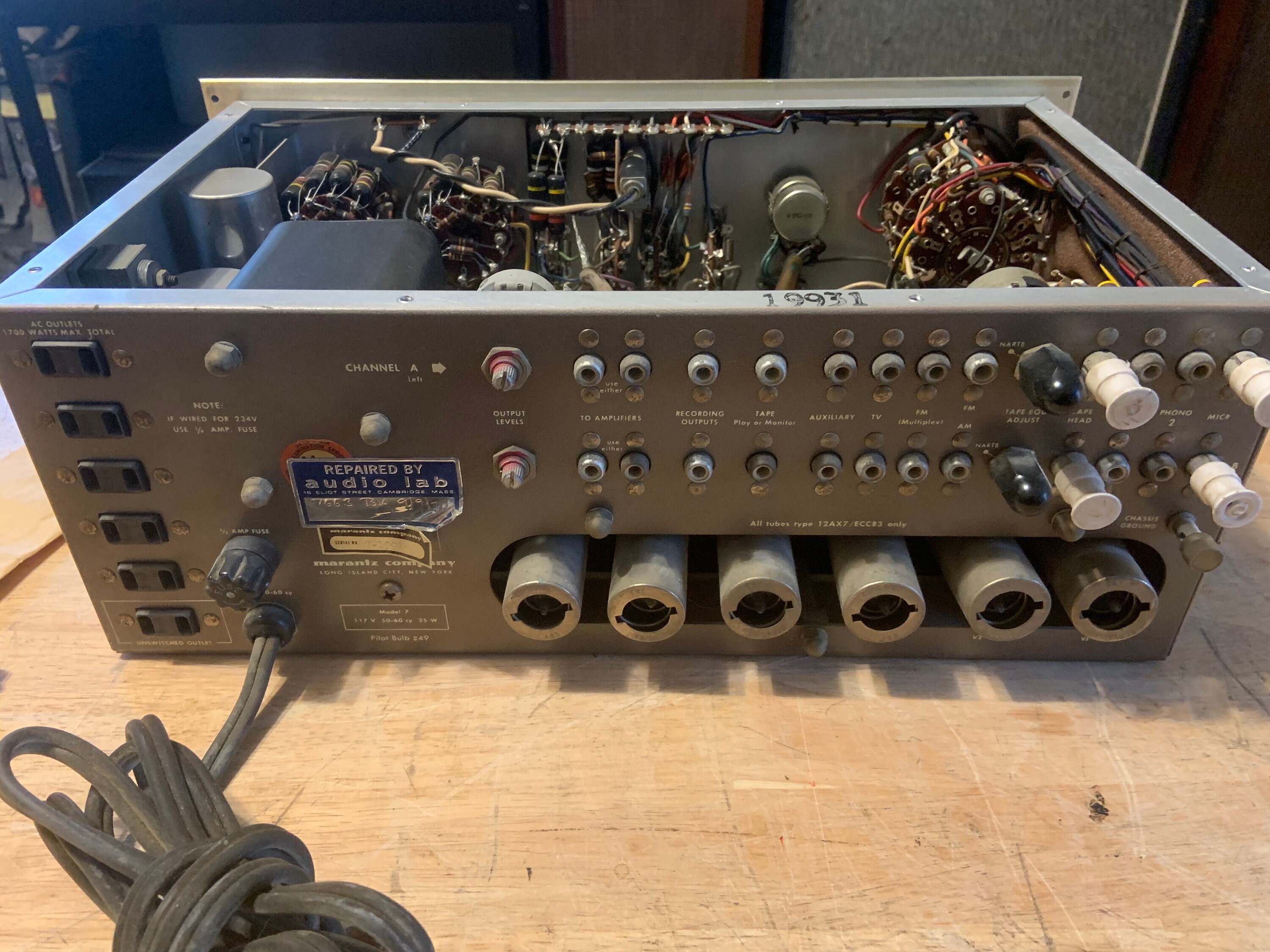 Vintage Marantz 7 Tube Preamplifier With Original Paperwork and Extra ...