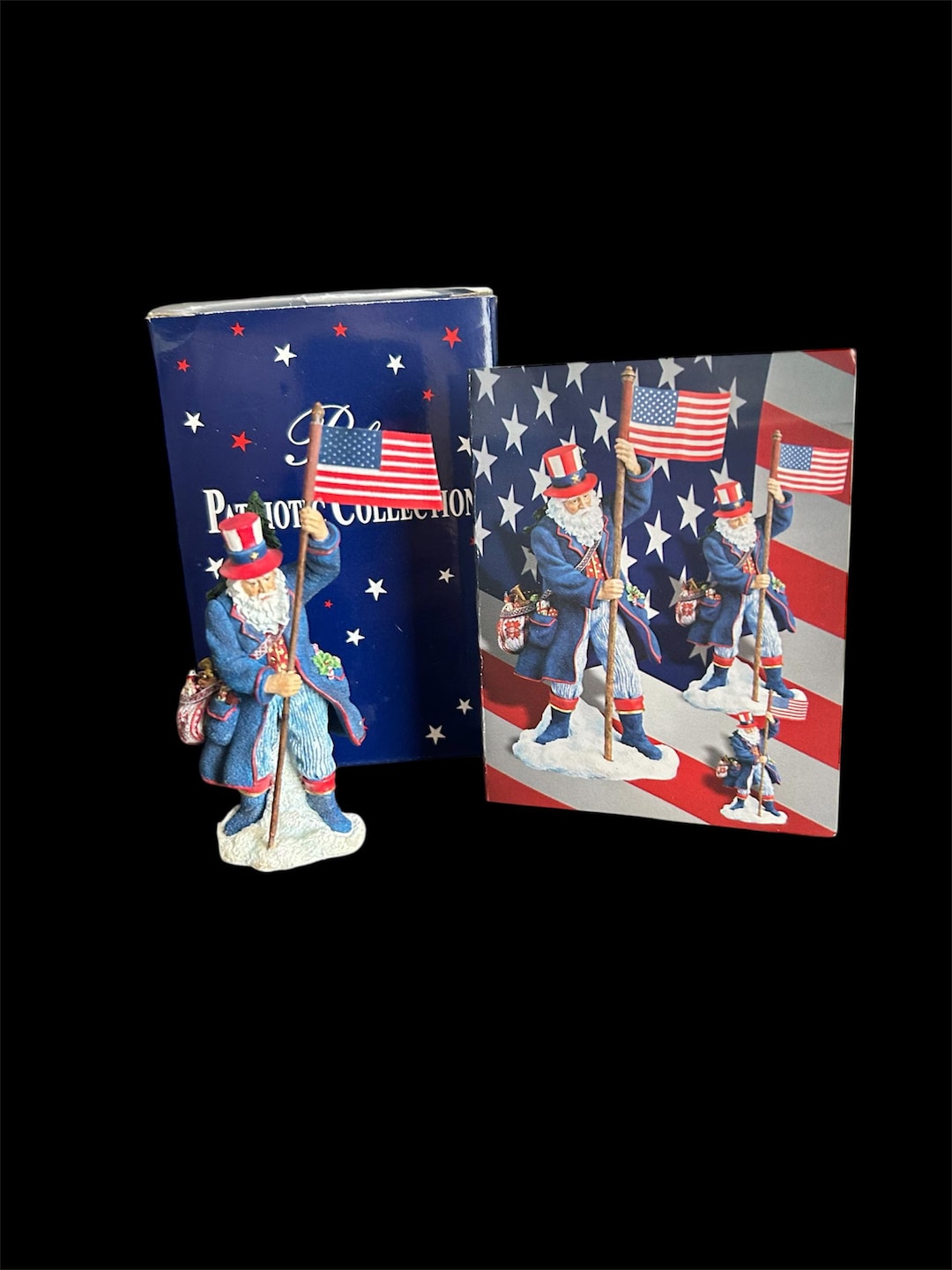 NEW Pipka Patriotic Santa With USA Flag Christmas OR Santa Figurine ...