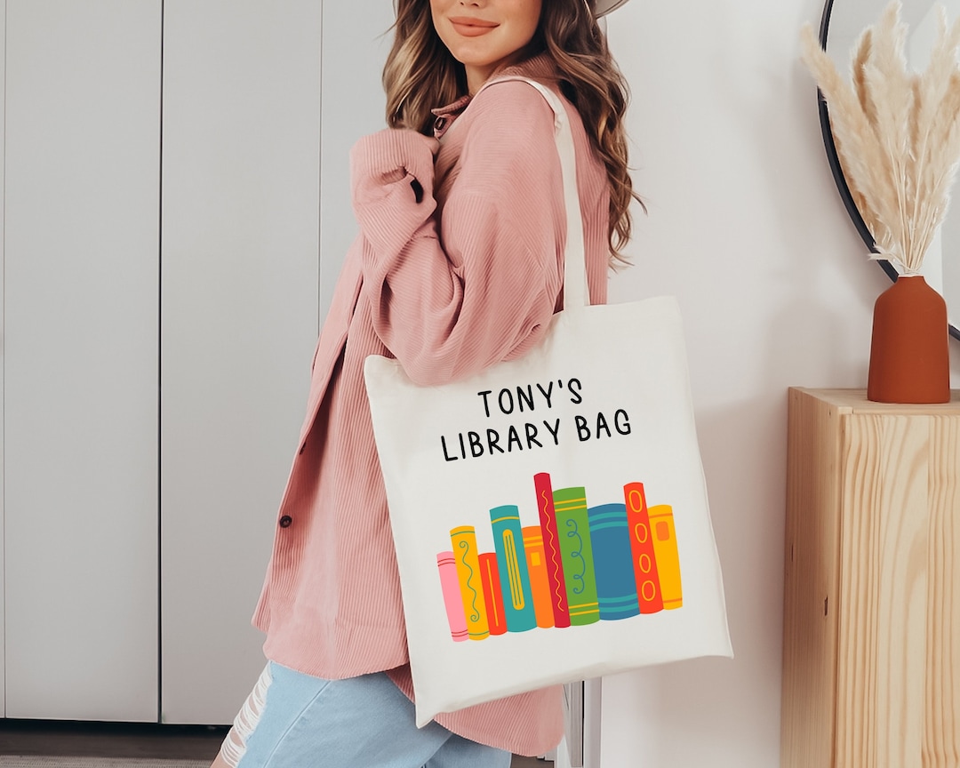 Personalized Cool Kids Library Tote Bag, Homeschool Gift Idea, Children ...