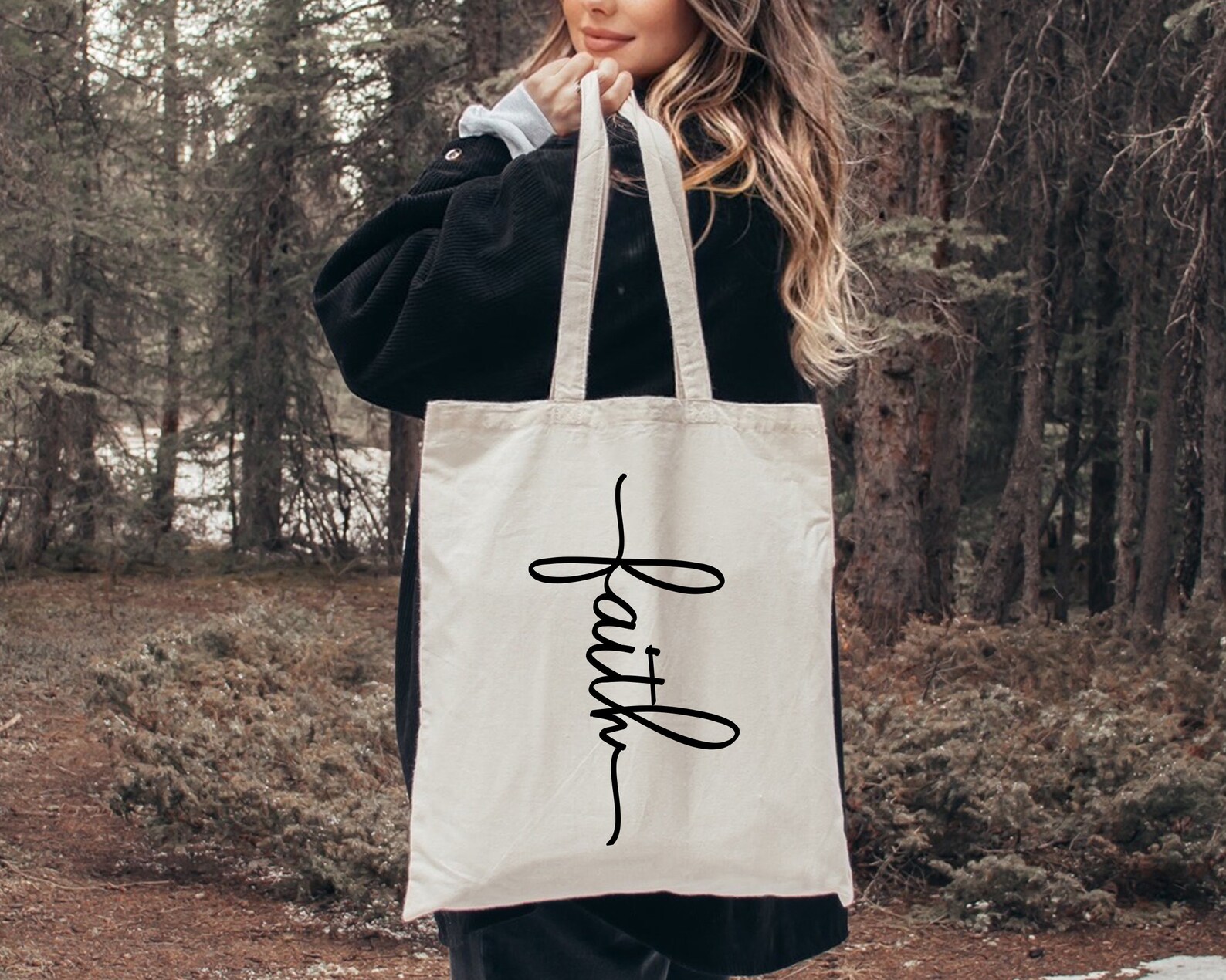 Faith Tote Bag, Faith Cross Gift Bags, Christian Faith Shoulder Bag ...