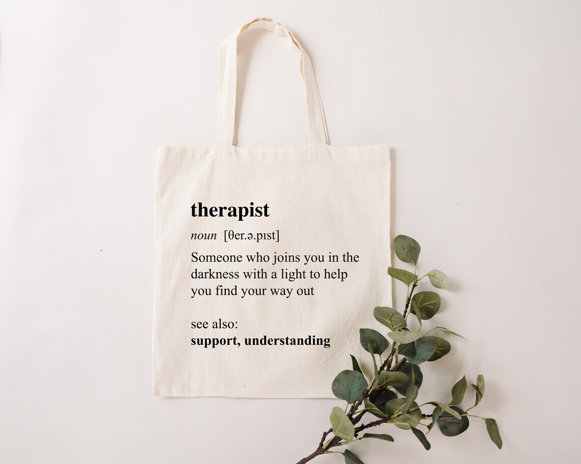Therapist Description Tote Bag, Gift for Therapists, Definition Tote ...
