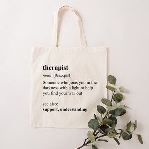 Therapist Description Tote Bag, Gift for Therapists, Definition Tote ...