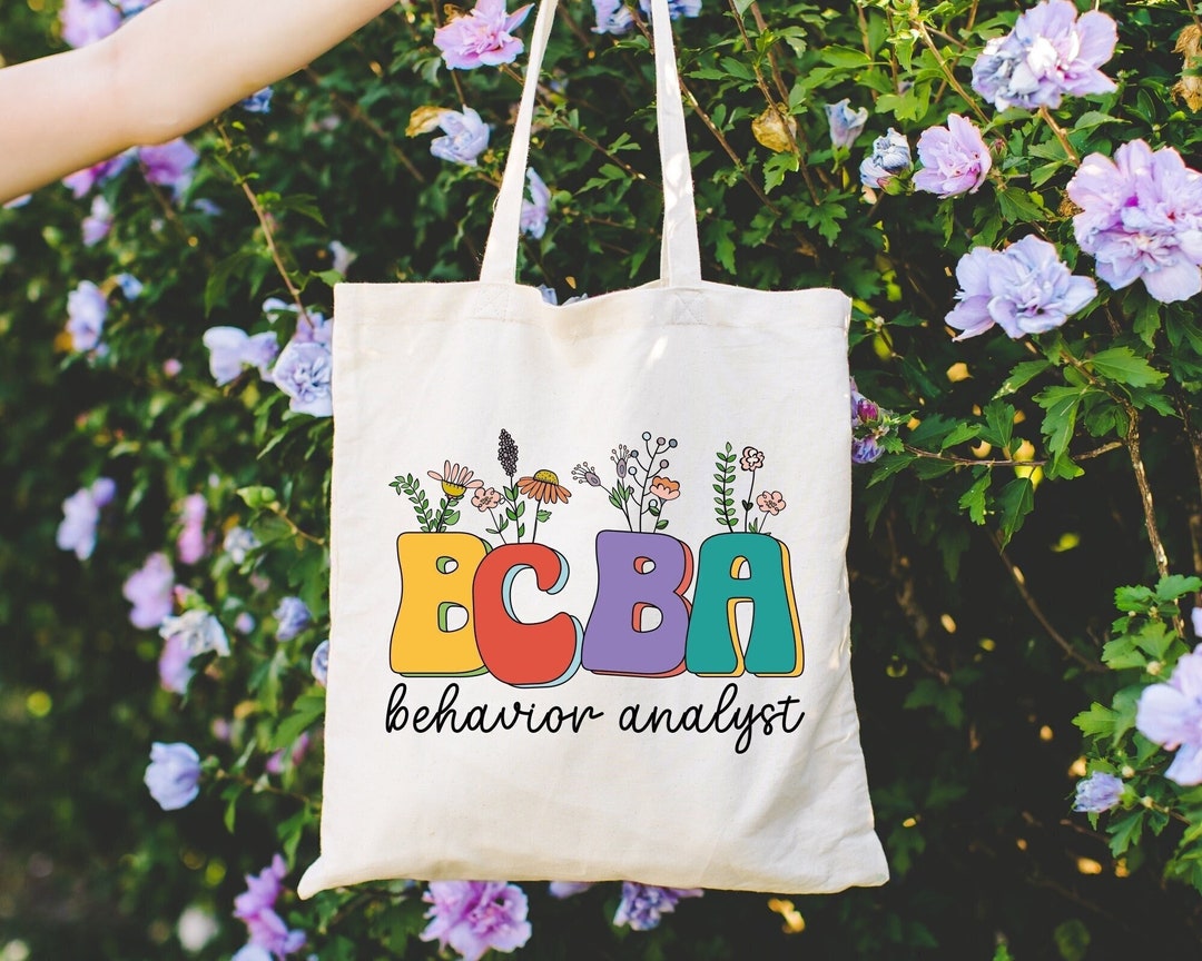 Wildflowers BCBA Tote Bag, Behavior Specialist Gift Bags, Floral ABA ...