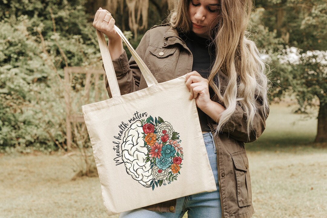 Mental Health Matters Tote Bag, Cute Psychologist Therapist Counselor ...