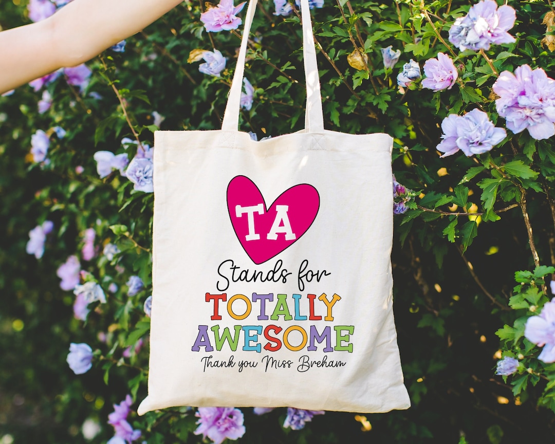 Personalized Thank You Teacher Gift Tote Bag, Teaching Assistant Stands ...