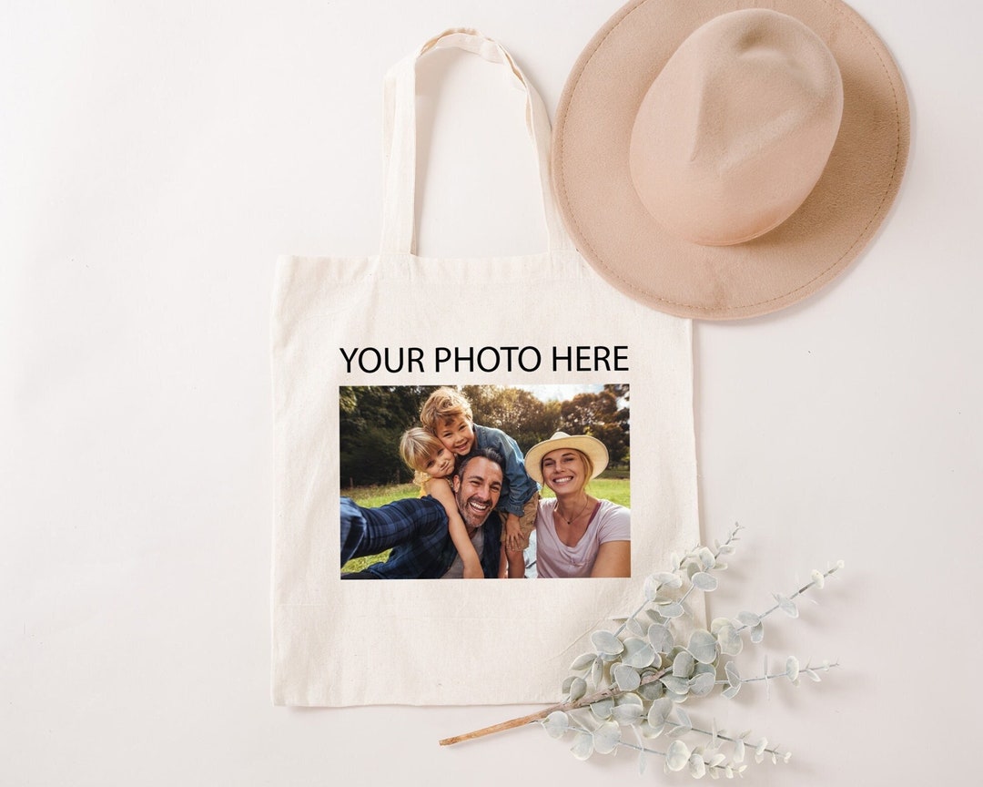 Custom Photo Tote Bag, Custom Picture Gift Bag, Personalized Bday Photo ...