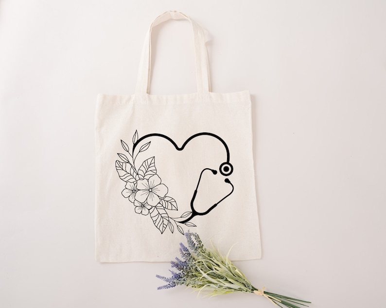 Floral Stethoscope Tote Bag Cute Nurse Gift Bags Nursing - Etsy