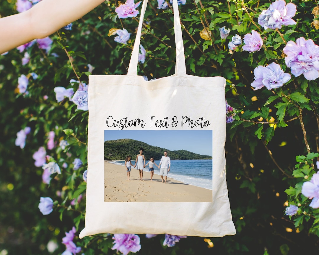 Custom Text Tote Bag, Personalized Photo Women Gift Bags, Customized ...
