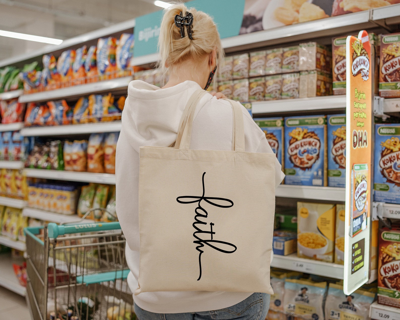 Faith Tote Bag, Faith Cross Gift Bags, Christian Faith Shoulder Bag ...