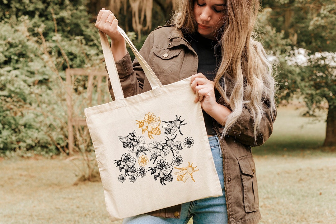 Bumble Bee Shoulder Bag Illustrated Bees and Bramble Print - Etsy