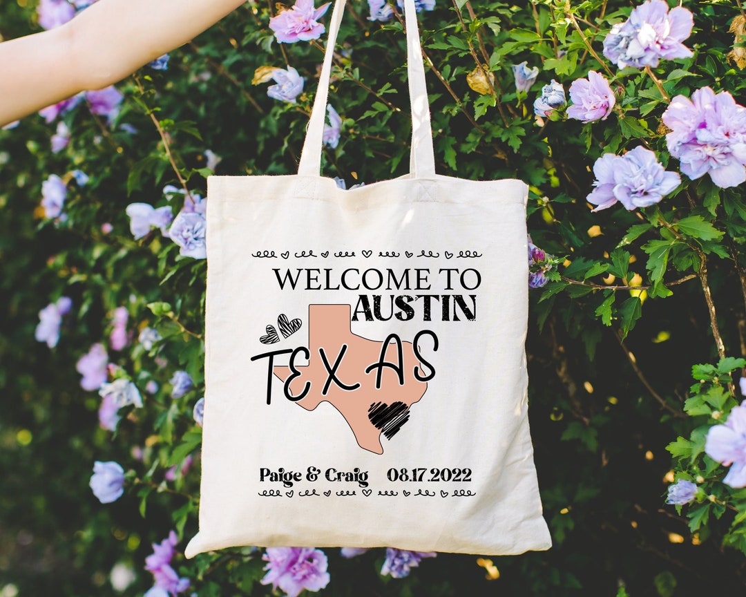Personalized Texas Wedding Tote Bag, Custom Name Wedding Favor Gifts ...