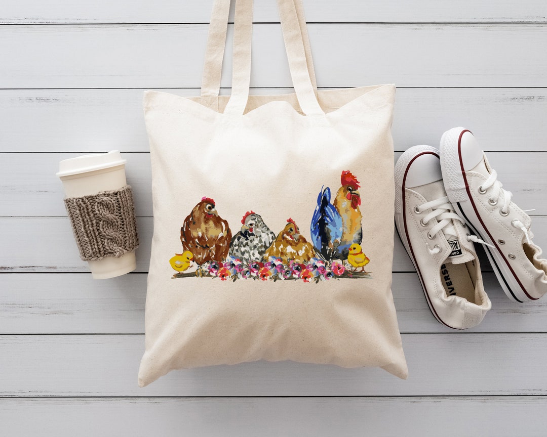 Cute Chicken Tote Bag, Animal Lover Women Gift Bags, Funny Farm Life ...