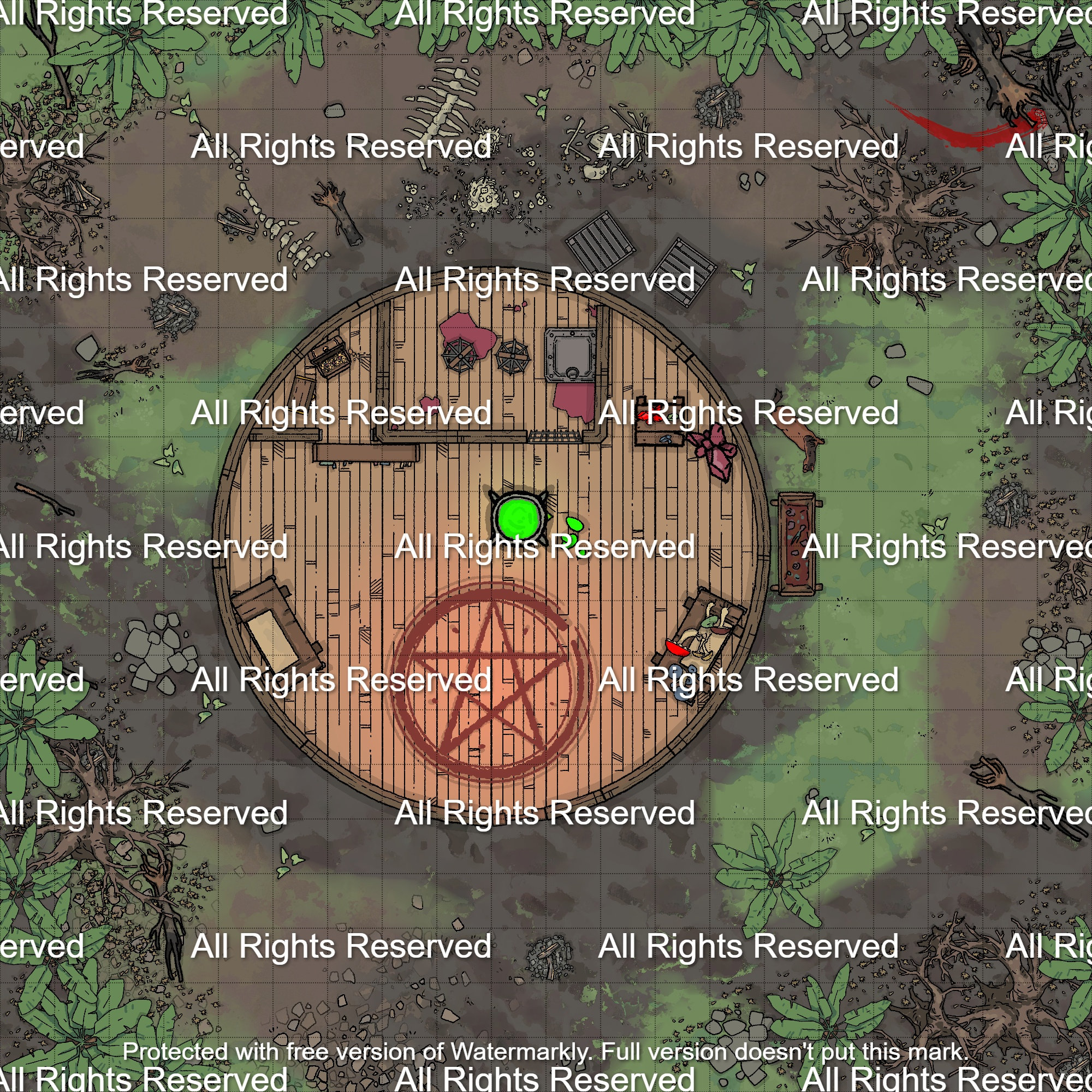 Tabletop Maps for D and D, Pathfinder, Cthulhu Etc. Witch's Hut - Etsy