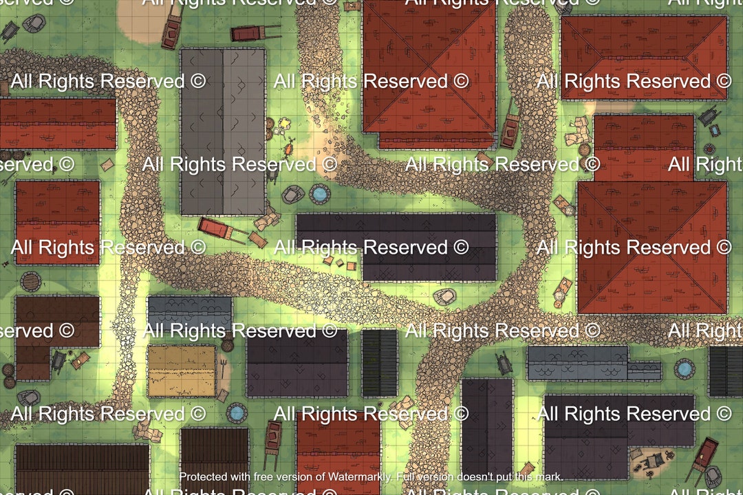 Tabletop Maps for D and D, Pathfinder, Cthulhu Etc. Inner Town - Etsy