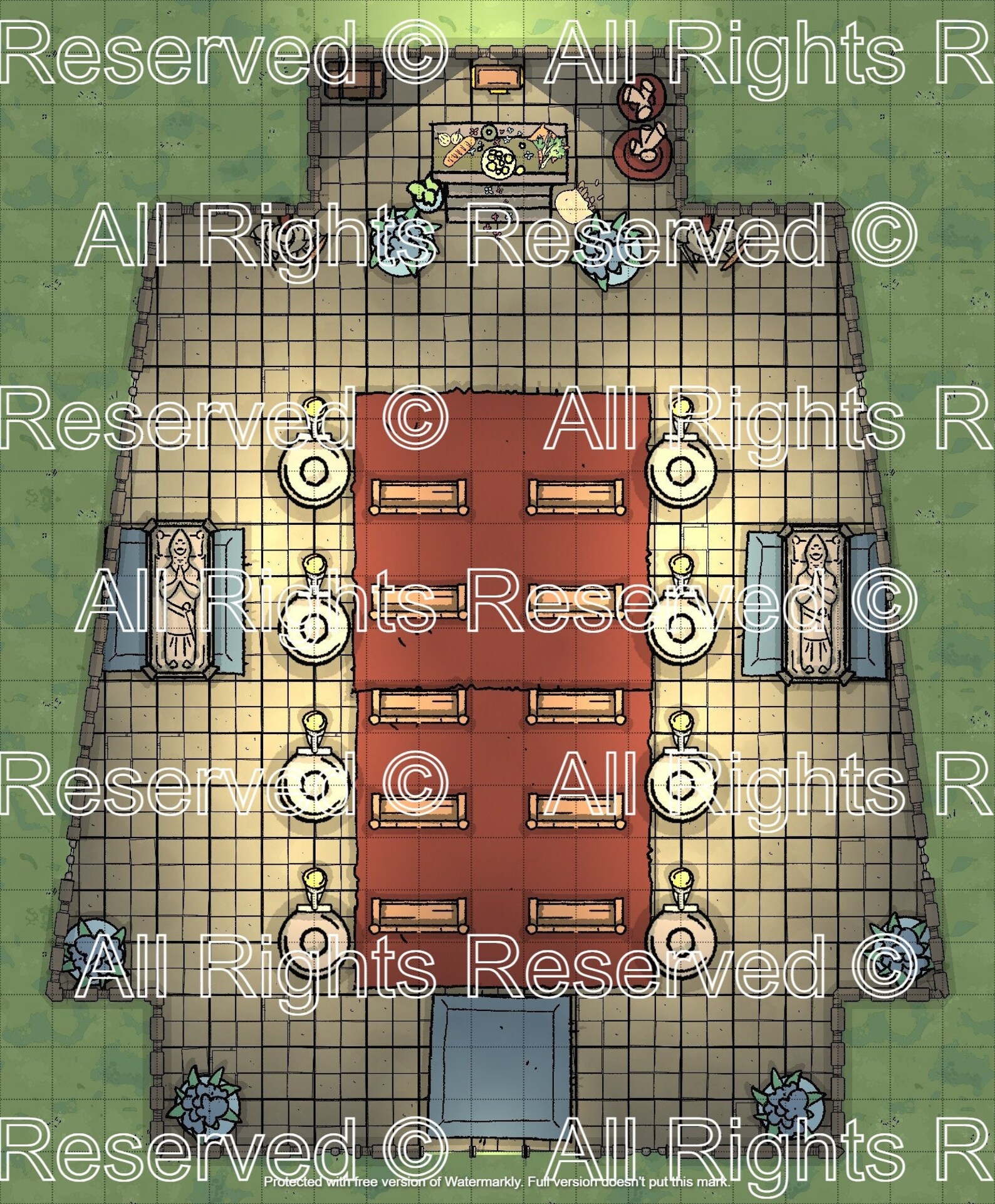 Tabletop Maps for D and D, Pathfinder, Cthulhu Etc. Church - Etsy