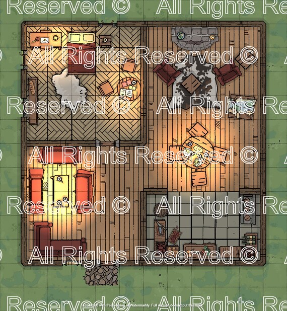 Tabletop Maps for D and D Pathfinder Cthulhu Etc. House 1 - Etsy