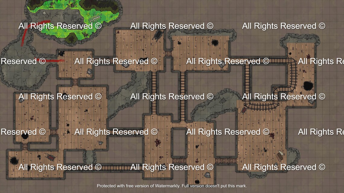 Tabletop Maps for D and D, Pathfinder, Cthulhu Etc. Mine Dungeon - Etsy