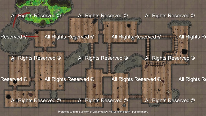 Tabletop Maps for D and D, Pathfinder, Cthulhu Etc. Mine Dungeon - Etsy