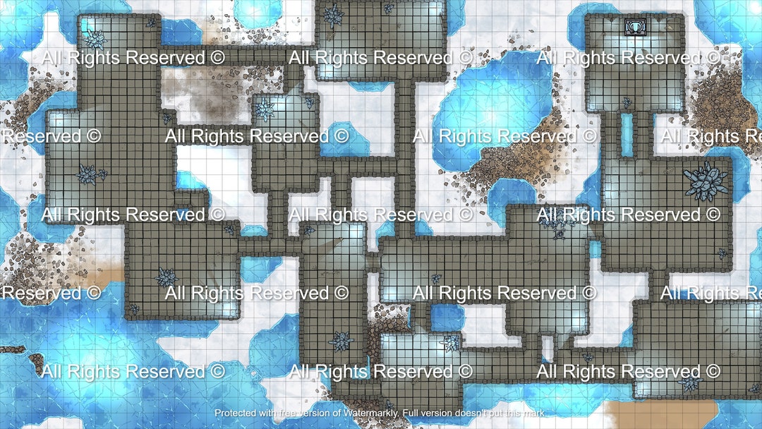 Tabletop Maps for D and D, Pathfinder, Cthulhu Etc. Ice Dungeon - Etsy