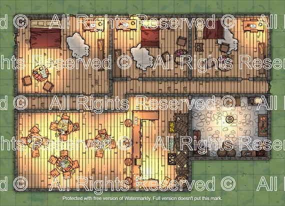 Tabletop Maps for D and D Pathfinder Cthulhu Etc. Tavern / - Etsy