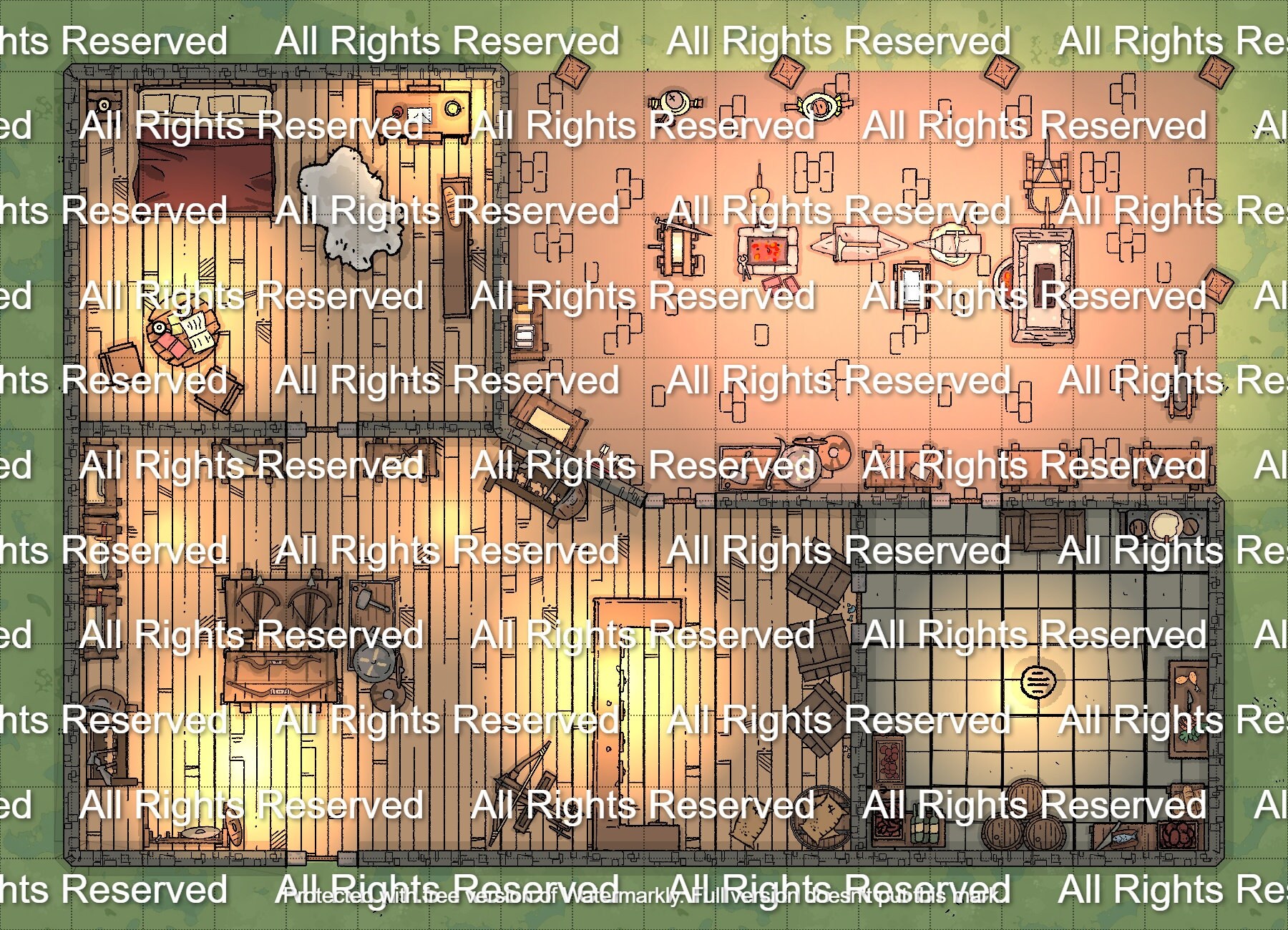 Tabletop Maps for D and D, Pathfinder, Cthulhu Etc. Blacksmith - Etsy
