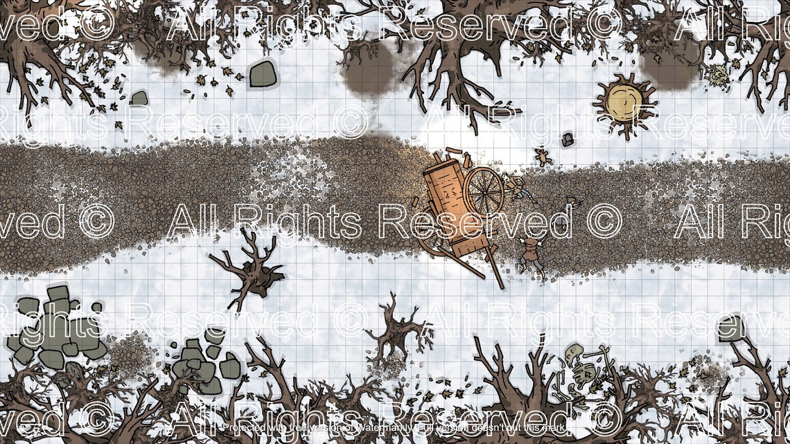 Tabletop Maps for D and D, Pathfinder, Cthulhu Etc. Snow Road Encounter ...