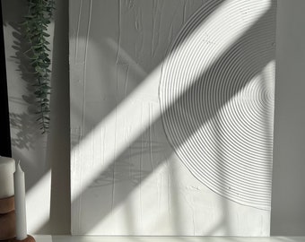 Set of 3 Textured Rainbow Wall Art, Arch Textured Abstract Plaster ...