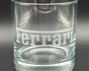Laser Engraved Ferrari Sign on Glass Unique Gift for Ferrari ...