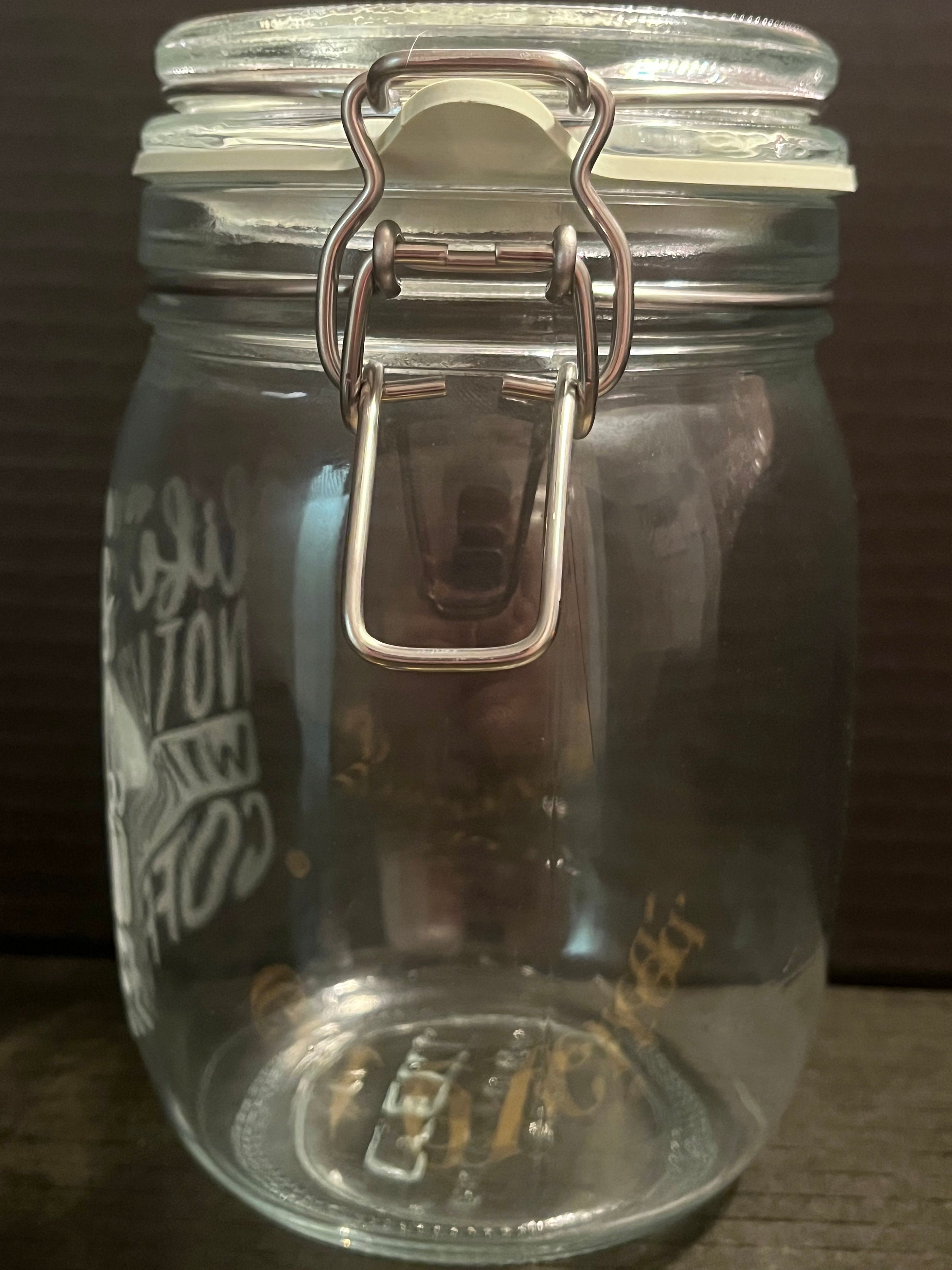 Glass Coffee Canister/container 32oz With Latch Lid!!! Coffee Storage ...