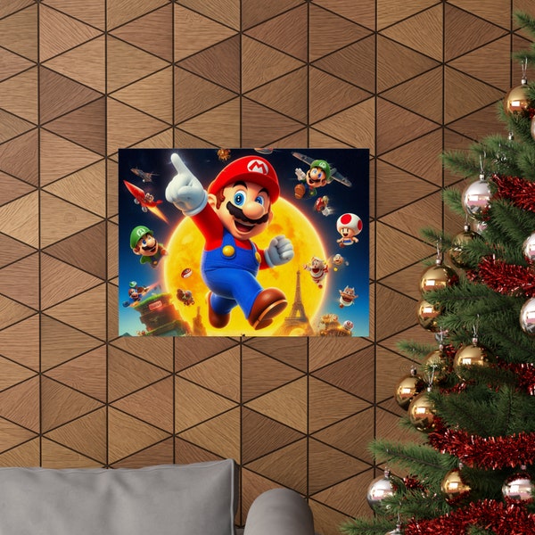 Mario Bros Poster Super Mario Bros Poster the Super Mario - Etsy