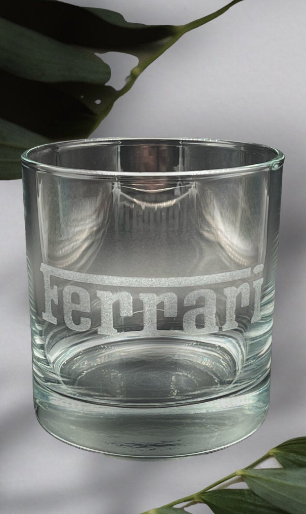 SET OF 4!! Laser Engraved Ferrari on Glass 10.5oz - Unique Gift for ...