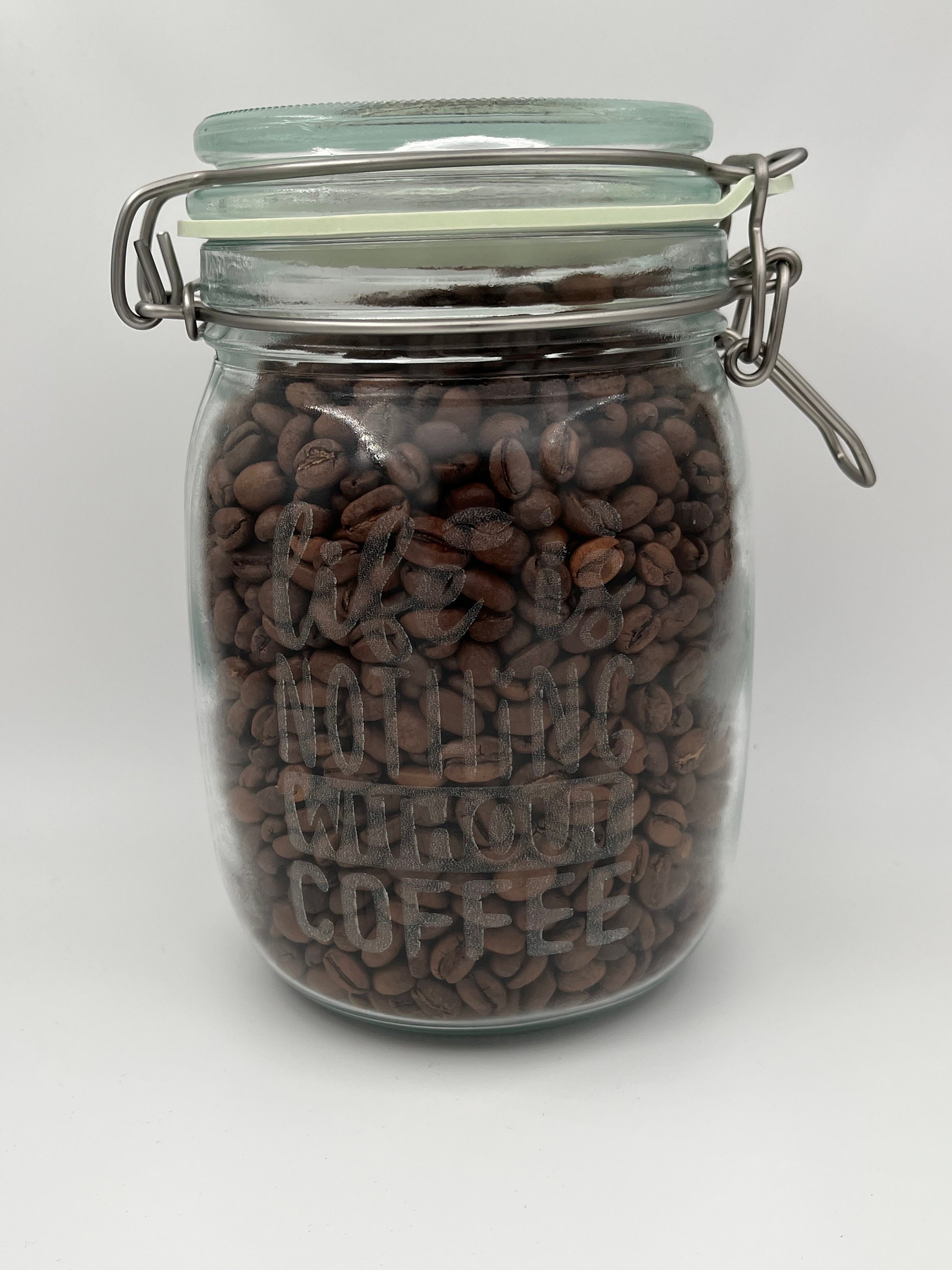 Glass Coffee Canister/container 32oz With Latch Lid!!! Coffee Storage ...