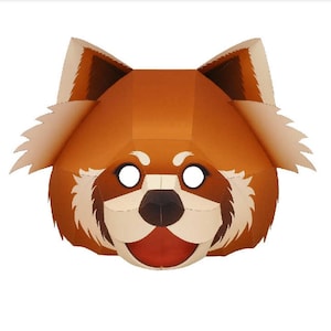 Papercraft Red Panda Mask: DIY Digital Pattern for Adorable Costume Fun ...