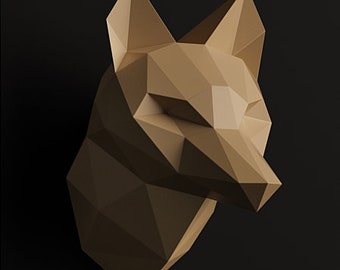Papercraft Fox Head, Cartoon Fox Head Template, Fox Head Trophy ...