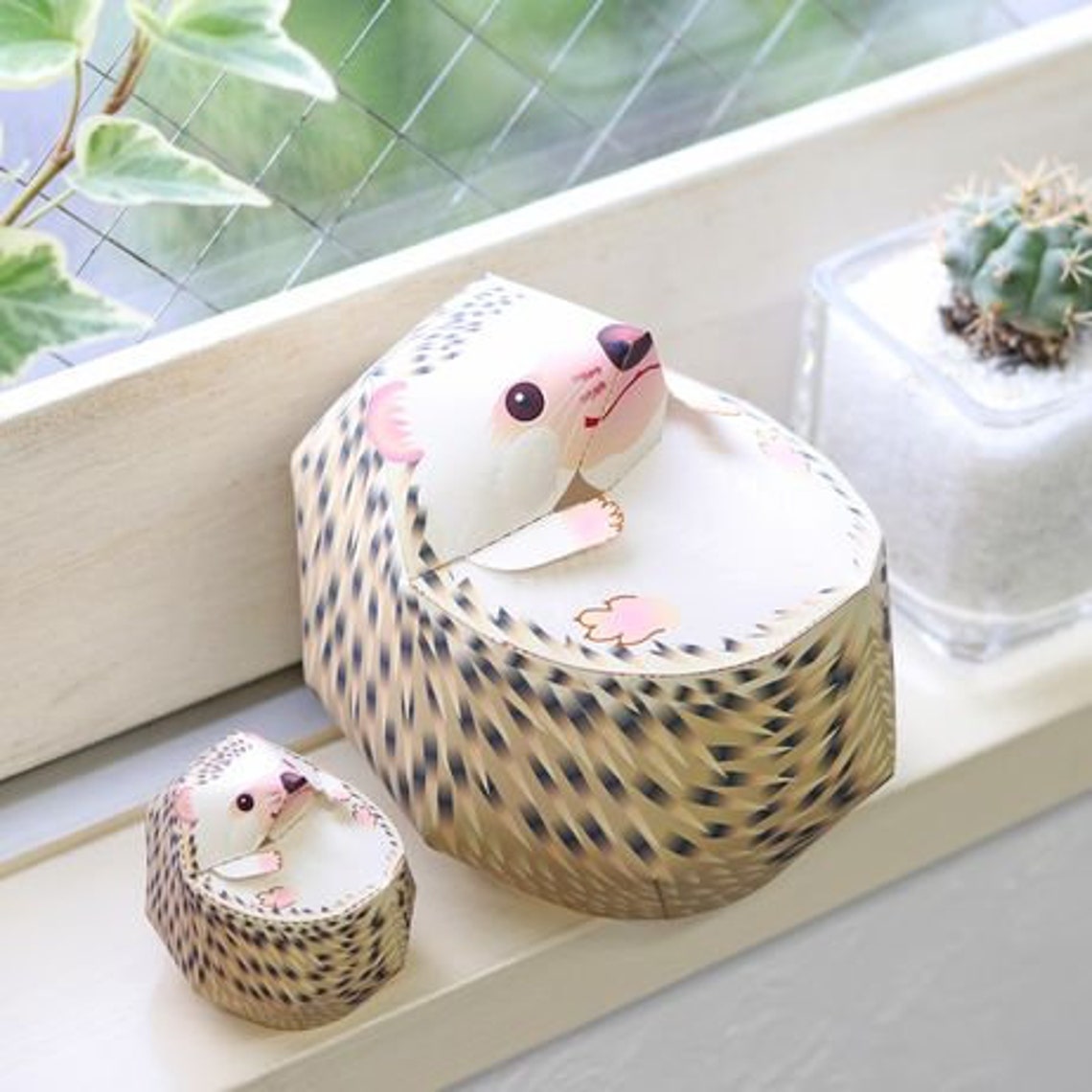 Papercraft Hedgehog Template DIY 3D Hedgehog Model Easy Printable Craft ...