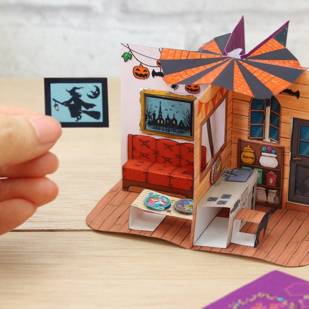 Papercraft Miniature POP-UP Book Halloween Decoration Digital Pattern ...