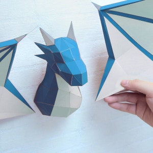 Papercraft Dragon Head: DIY Wall Mount Digital Pattern - Create Your ...