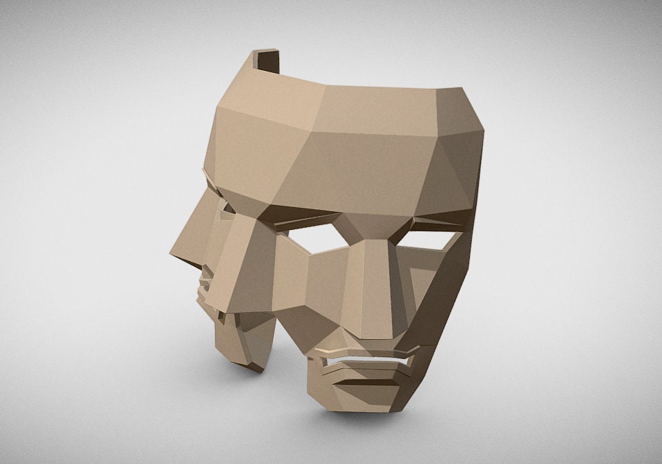 Papercraft Three Face Mask Paper - Etsy