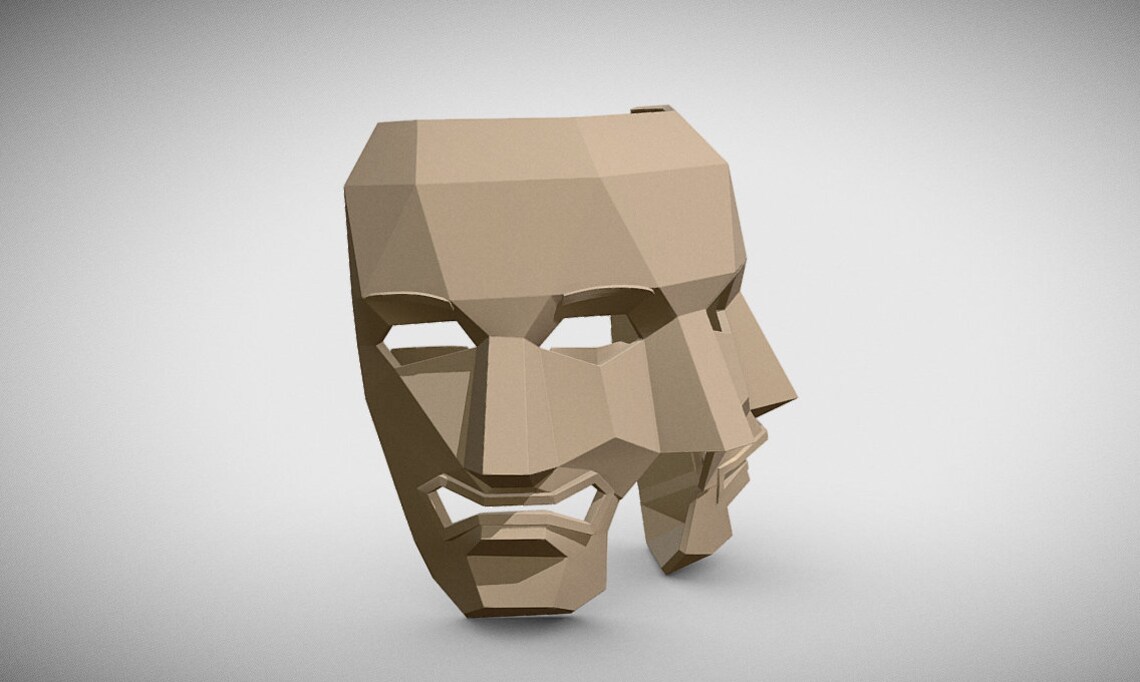 Papercraft Three Face Mask Paper - Etsy