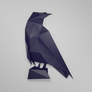 Papercraft Desk Raven Crow Paper 3D Template - Etsy