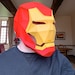 Paper Iron Man Helmet Papercraft 3D Template - Etsy