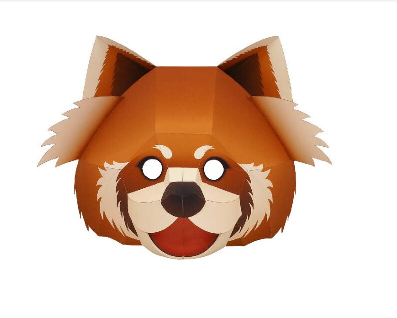 Papercraft Red Panda Mask: DIY Digital Pattern for Adorable Costume Fun ...